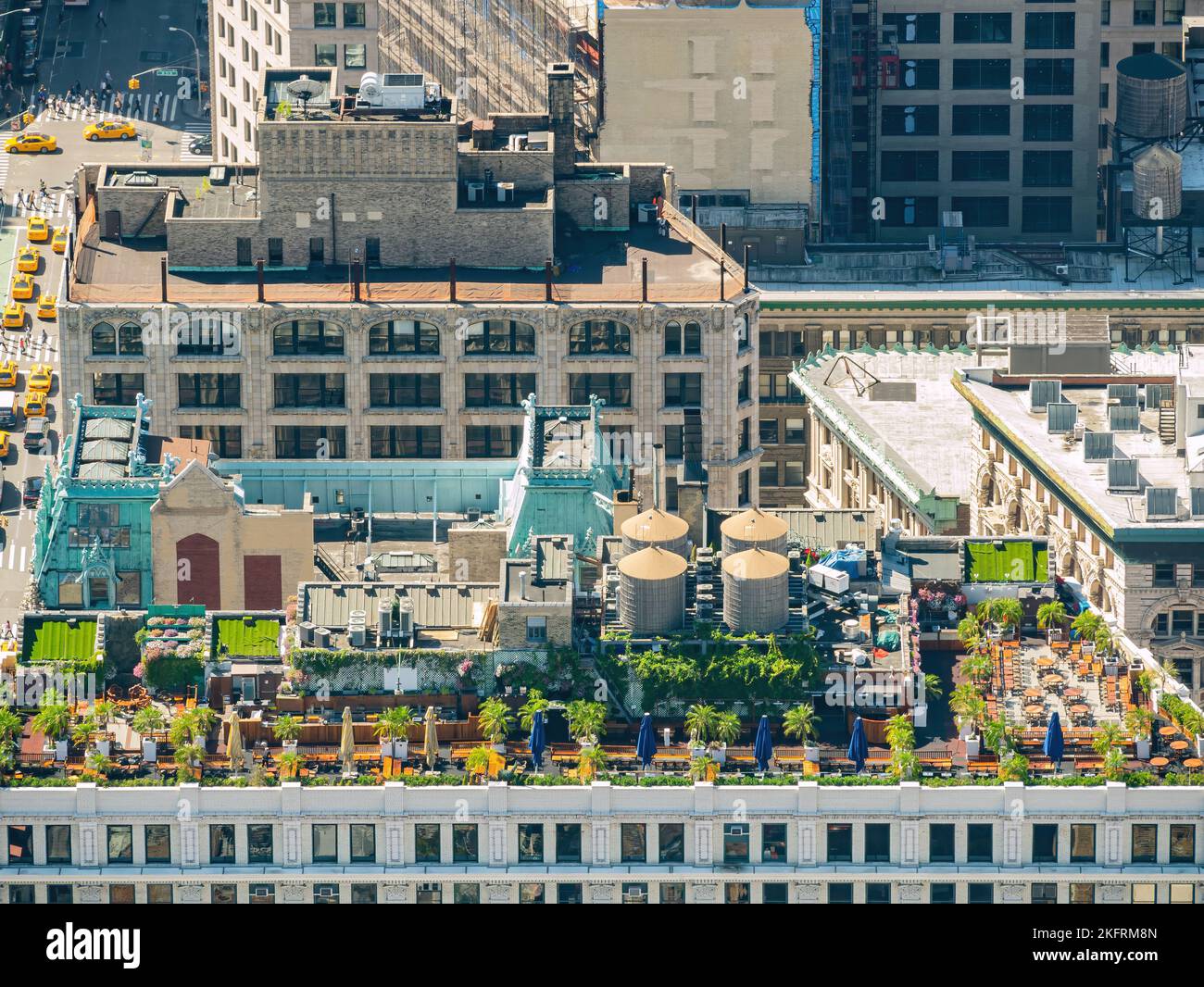 Aerial view of a rooftop garden at New York Stock Photo - Alamy