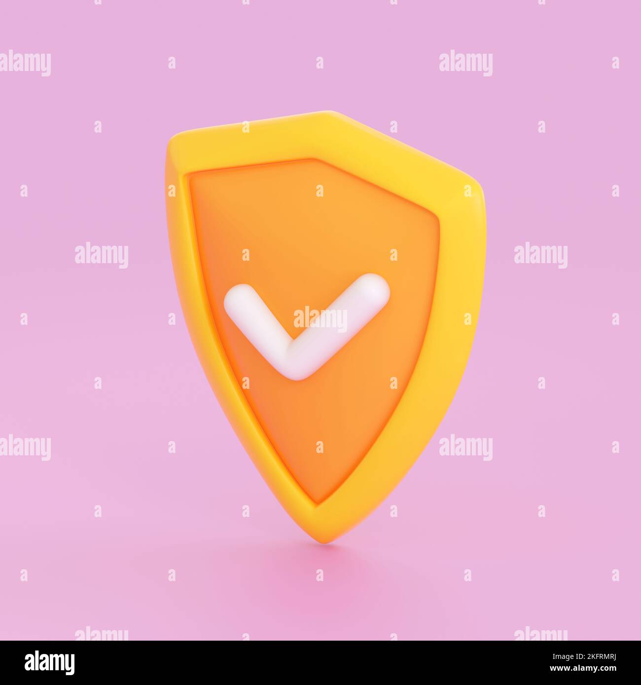 3d orange shield with check mark. Internet Security, guarantee, privacy ...