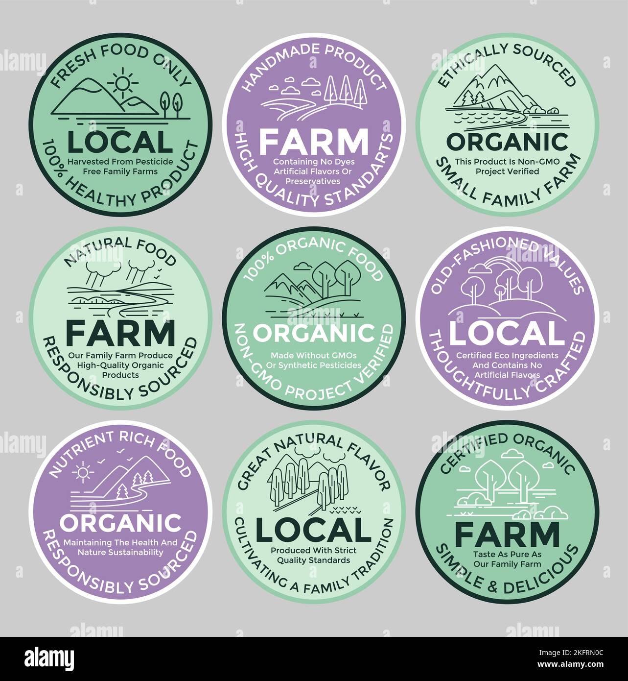 Packaging label design set for local farm product Stock Vector Image ...