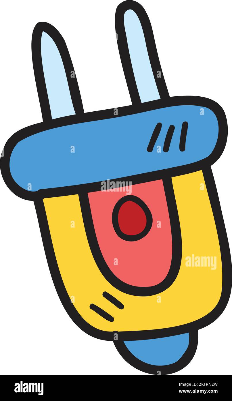 Hand Drawn power plug illustration isolated on background Stock Vector ...