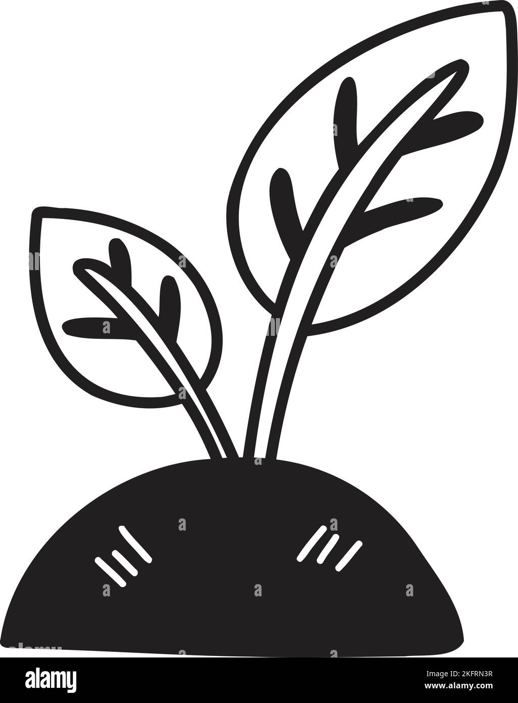 Hand Drawn tree sapling illustration isolated on background Stock ...