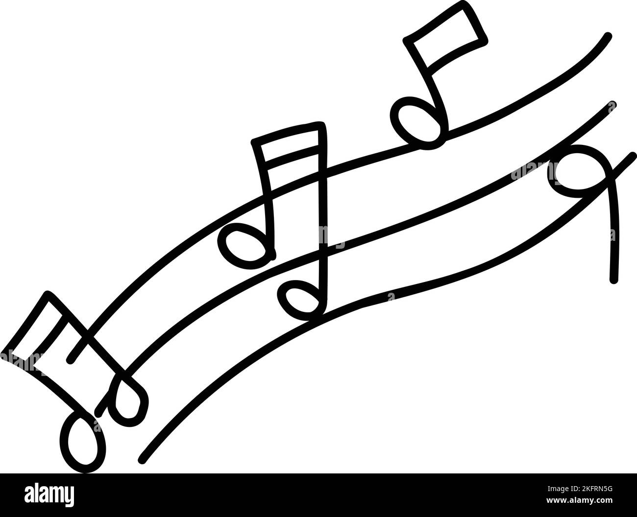Hand Drawn musical notes illustration isolated on background Stock ...