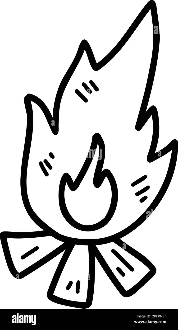 Hand Drawn campfire illustration isolated on background Stock Vector ...