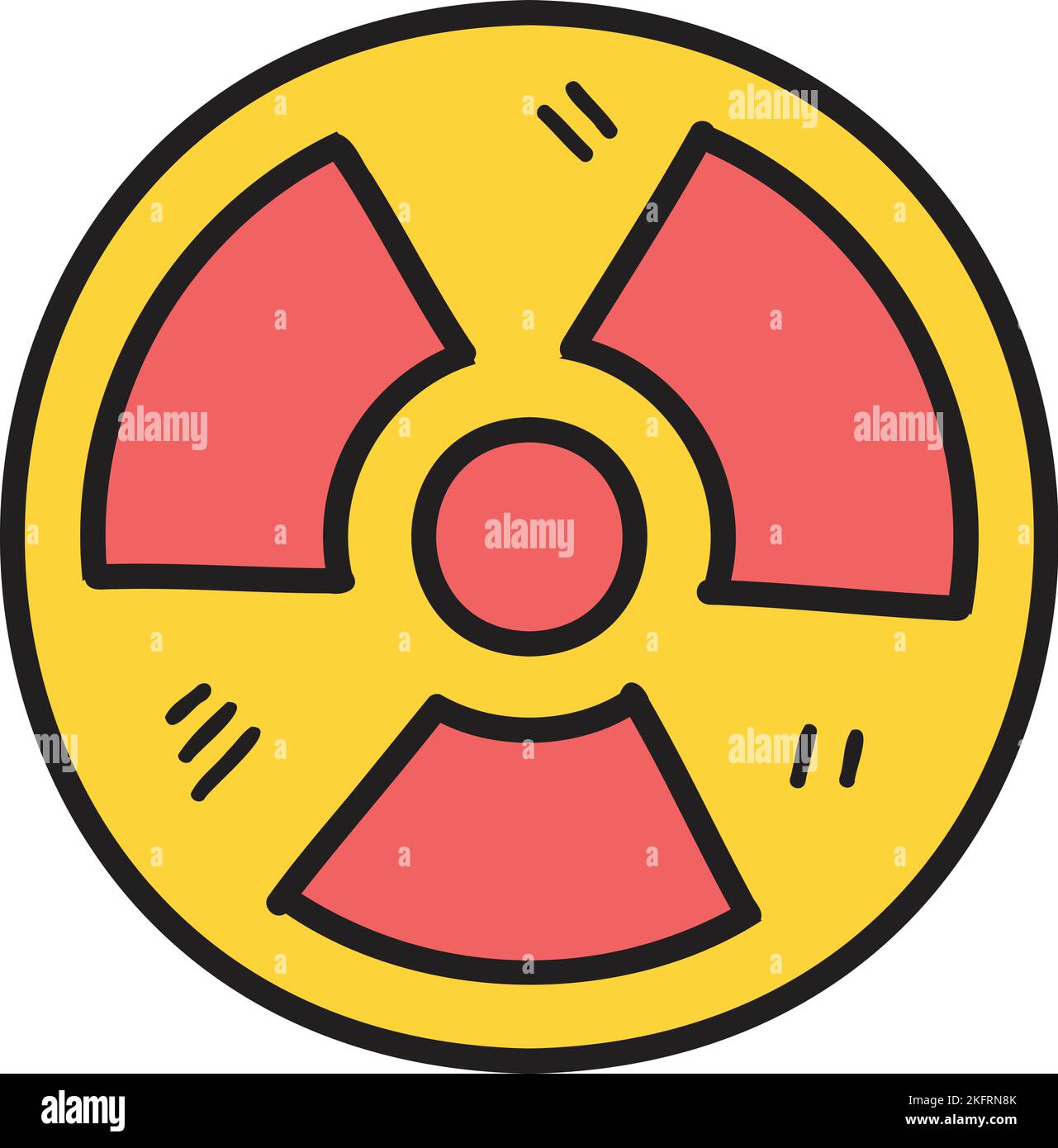 Hand Drawn radiation circle illustration isolated on background Stock ...