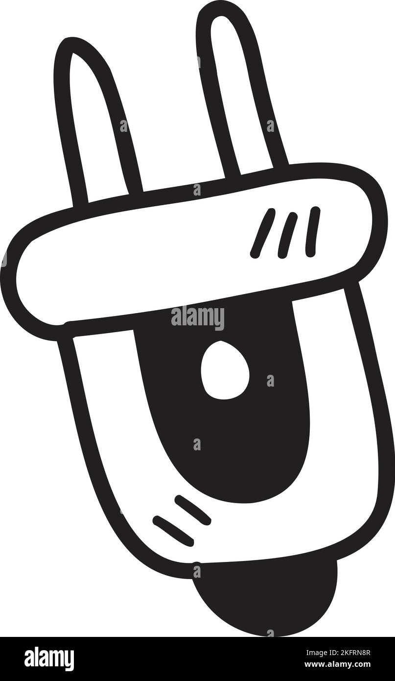 Hand Drawn power plug illustration isolated on background Stock Vector ...