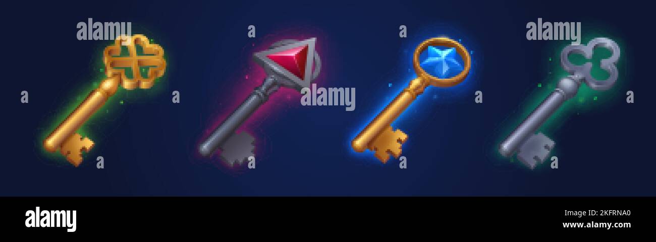 Vintage old keys of house door lock. Symbol of secret, security, magic ...