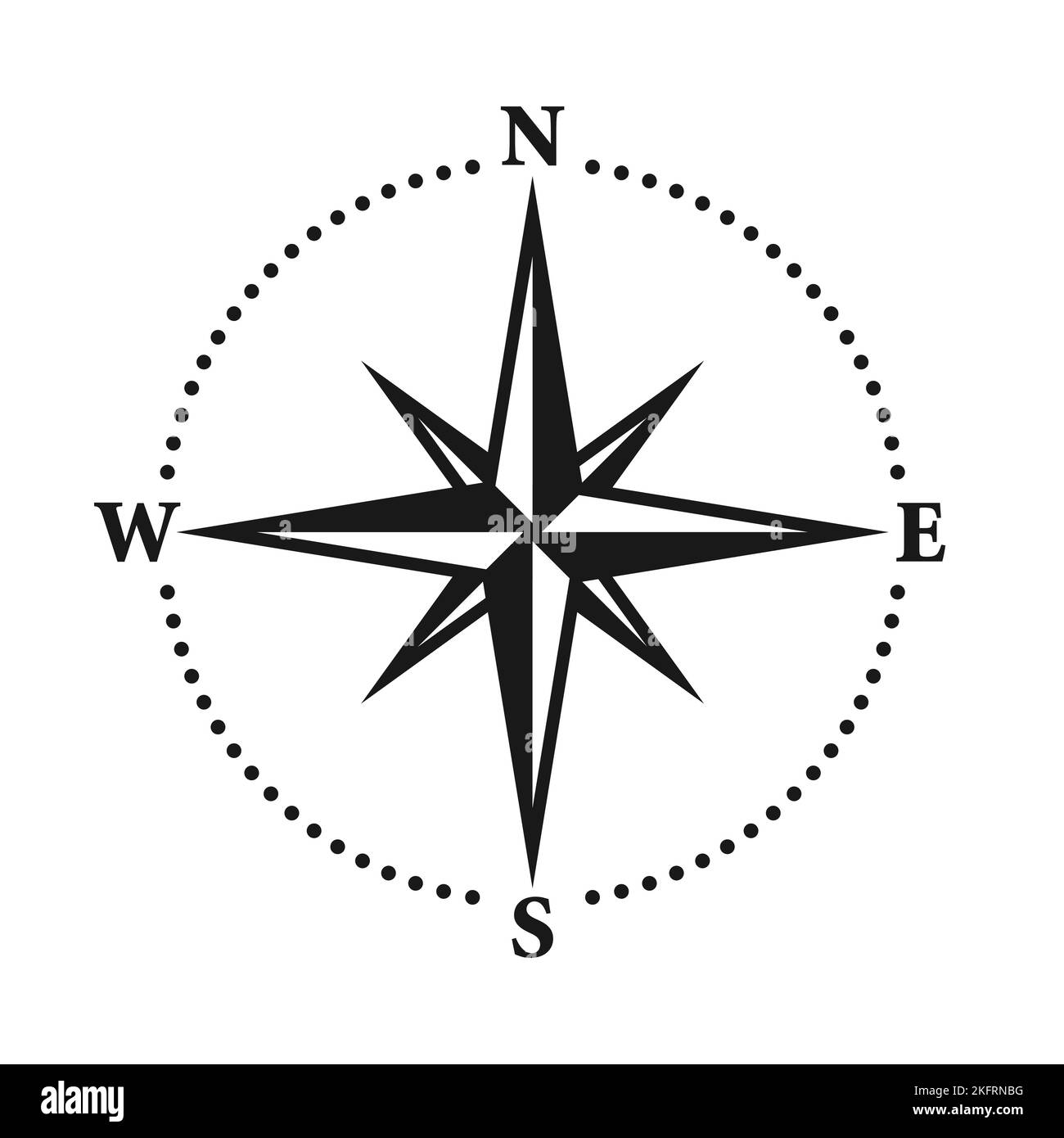 Vintage Marine Wind Rose Nautical Chart Monochrome Navigational Compass With Cardinal