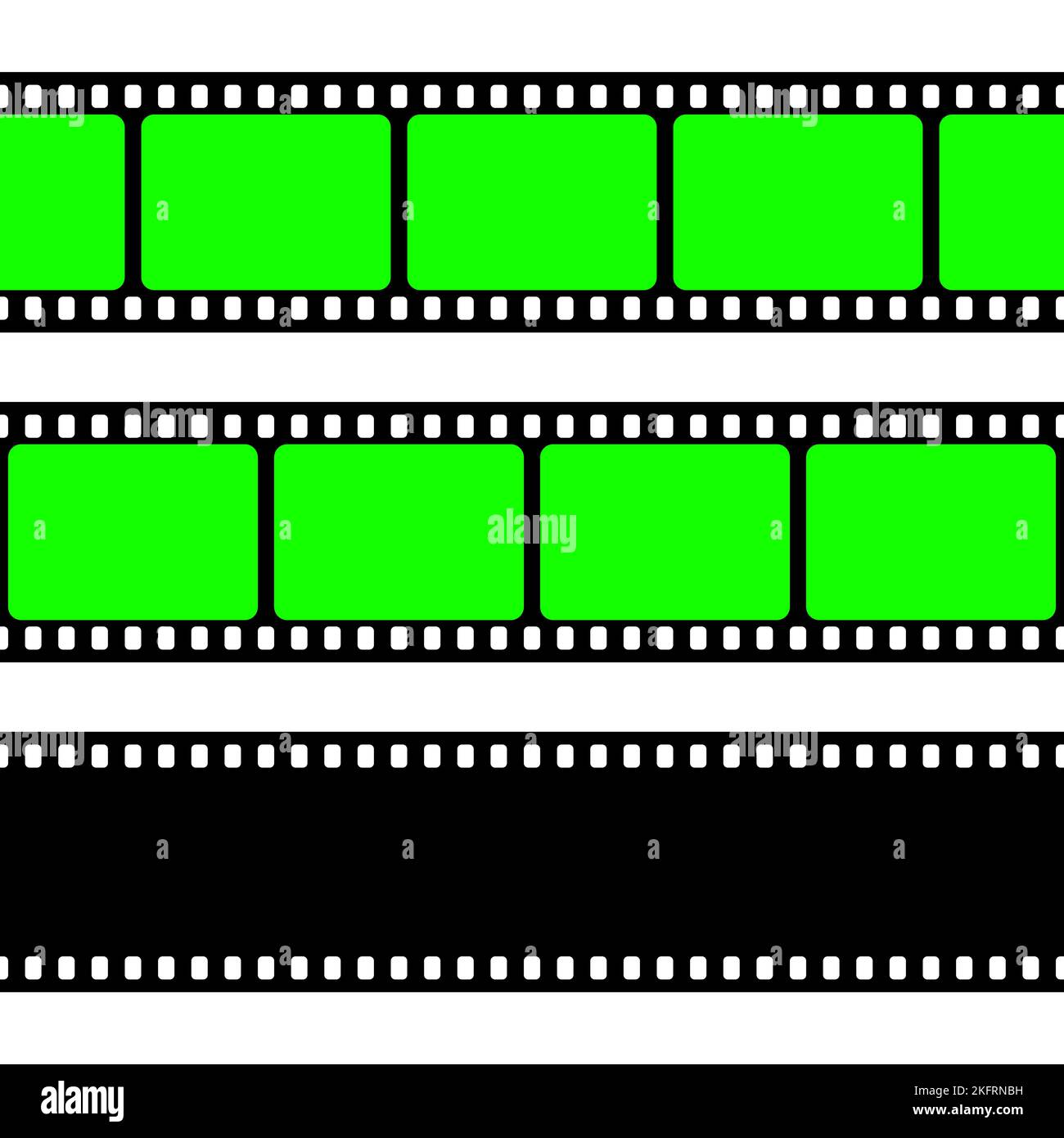 Realistic blank film strip, camera roll. Old retro cinema movie strip ...