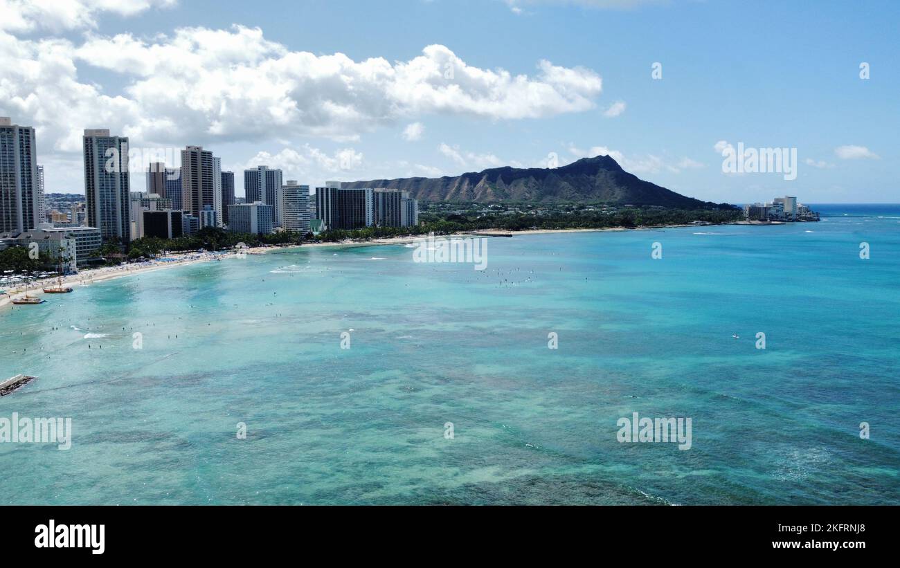 An Aerial cityscape along sea shore Stock Photo - Alamy