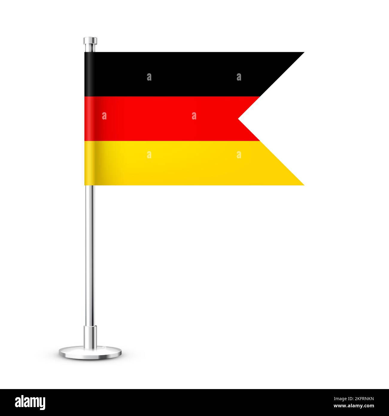 Realistic German table flag on a chrome steel pole. Souvenir from ...