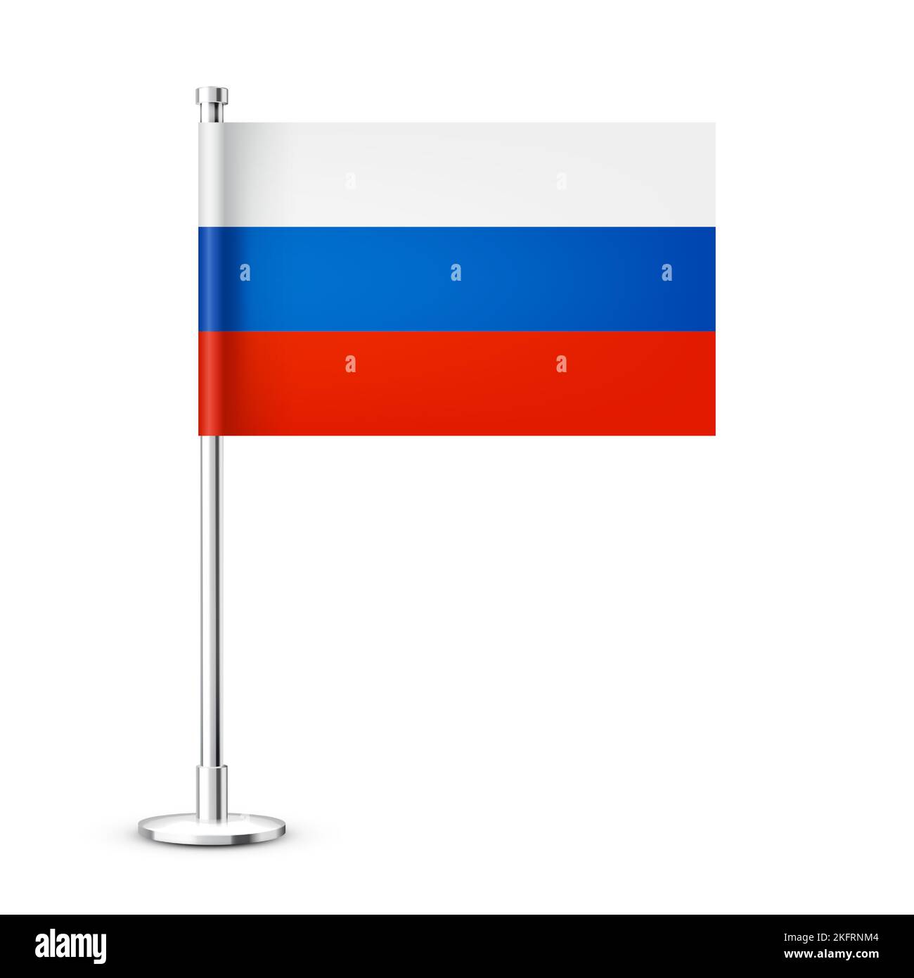 Realistic Russian table flag on a chrome steel pole. Souvenir from ...