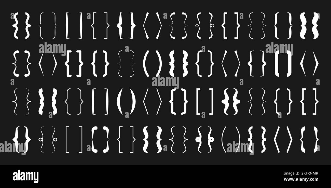 Text brackets collection, white quotation box. Curly, square and corner ...