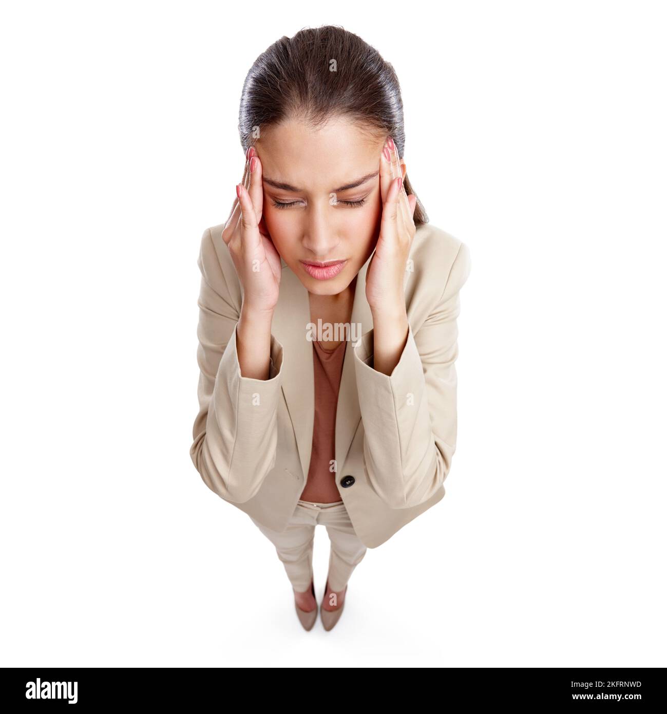 Beautiful young female stress headache Cut Out Stock Images & Pictures ...