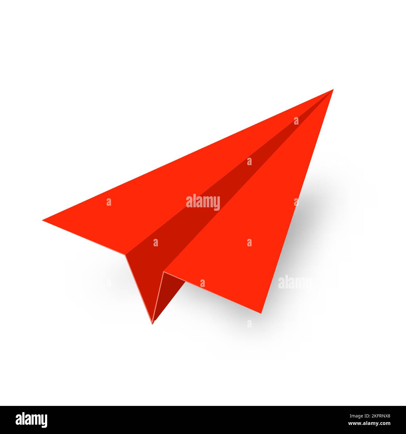 Realistic red paper planes collection. Handmade origami aircraft in ...