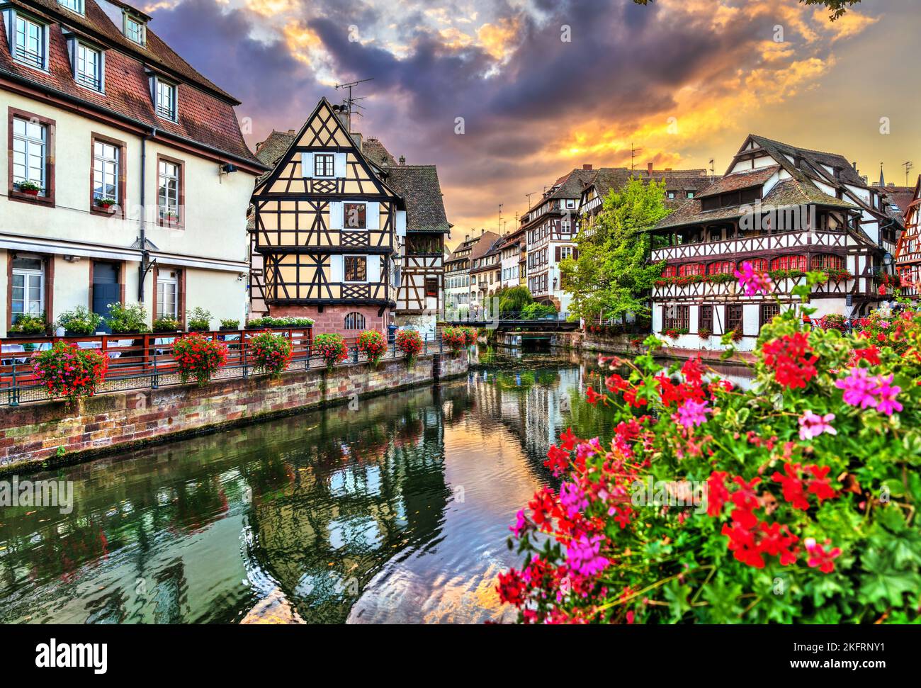 Traditional half-timbered houses in the historic la Petite France ...