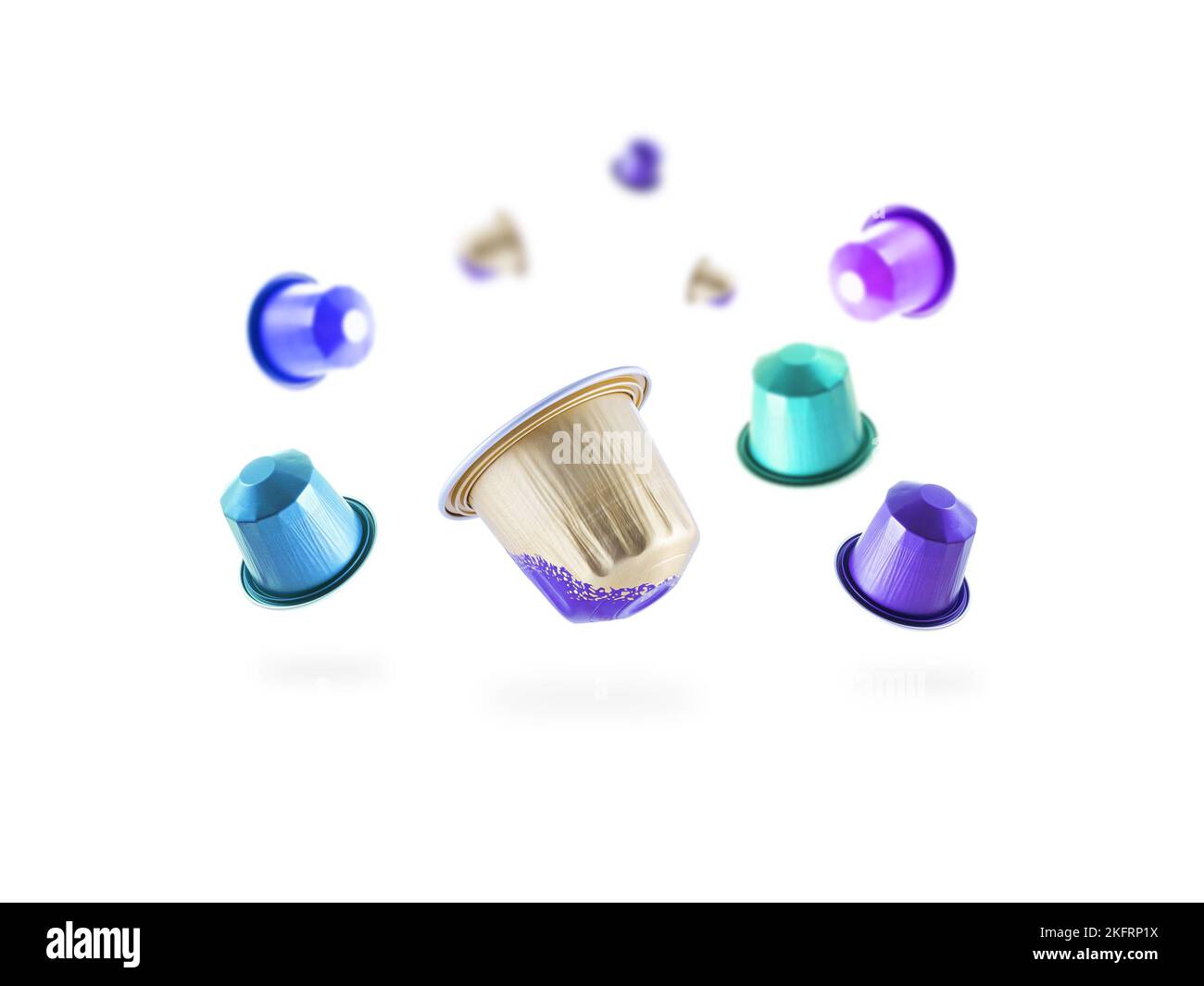 capsules of coffee isolated on white background with shadow drops Stock ...