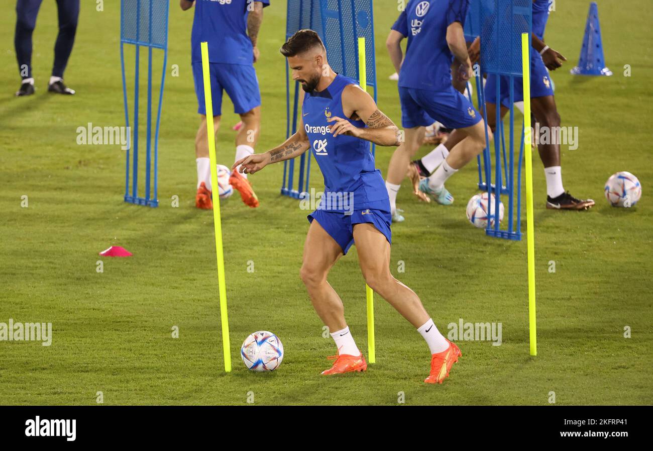 Doha, Qatar - November 19, 2022 Olivier Giroud of France during Team ...