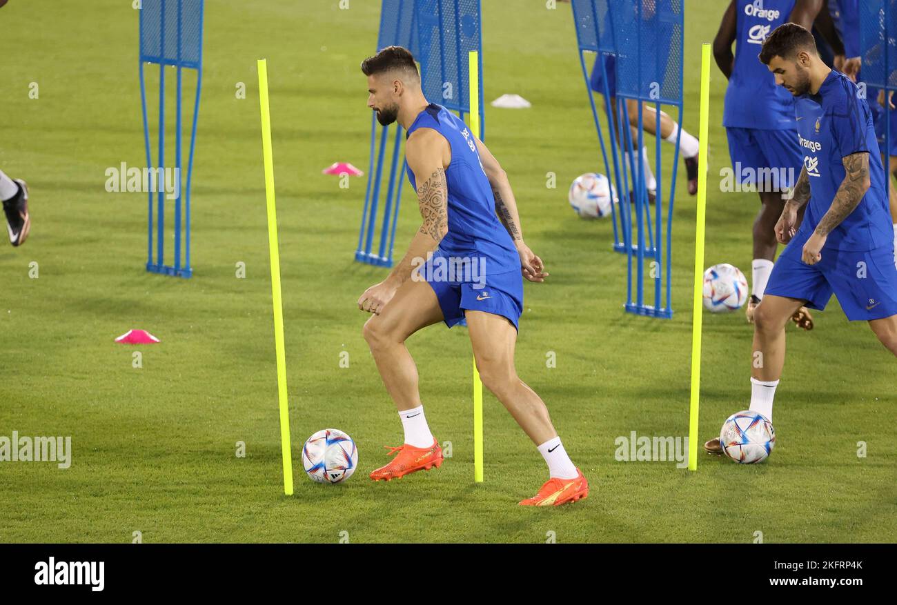 Doha, Qatar - November 19, 2022 Olivier Giroud of France during Team ...
