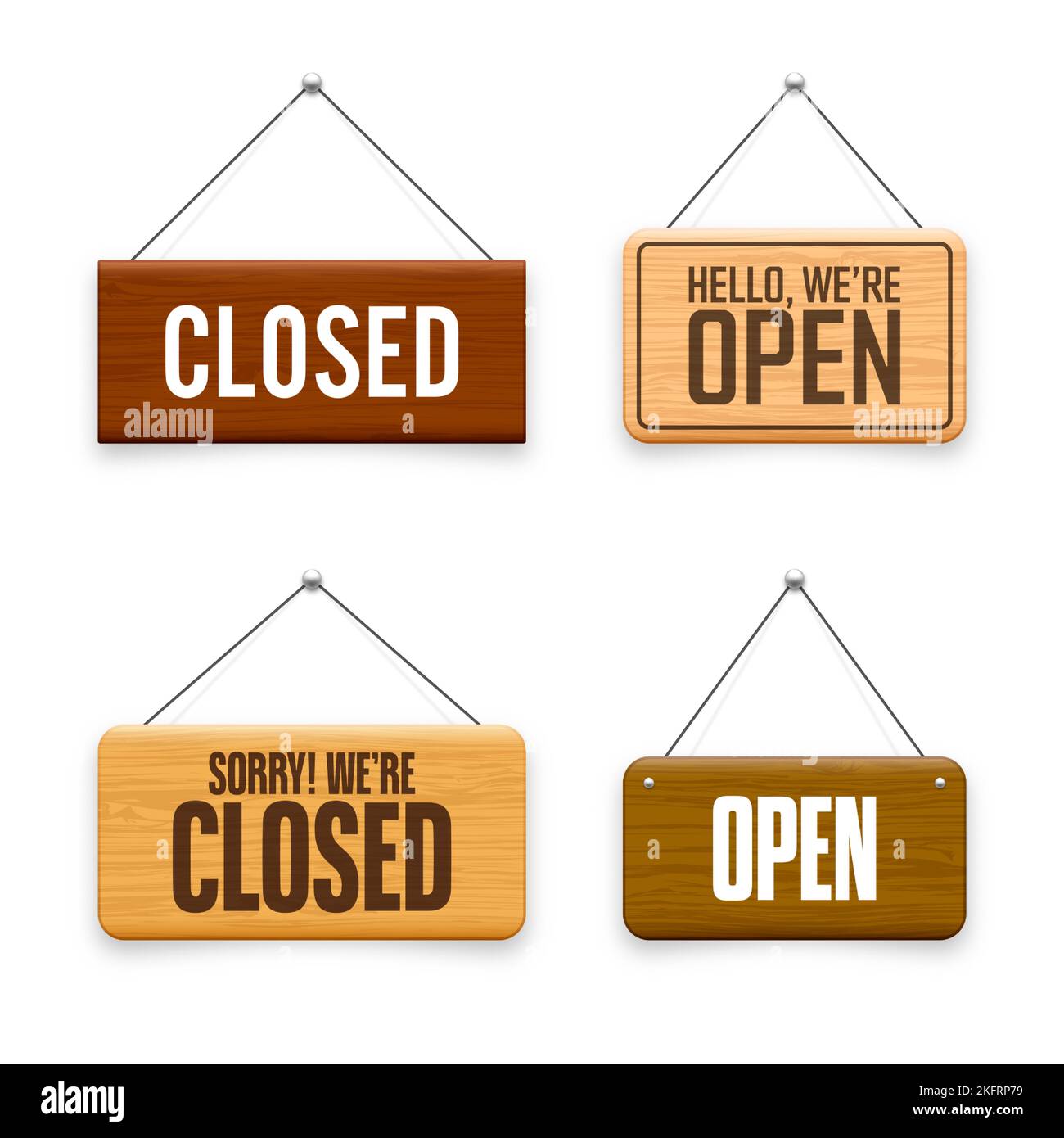 Wooden open or closed hanging signboards. Made of wood door sign for ...