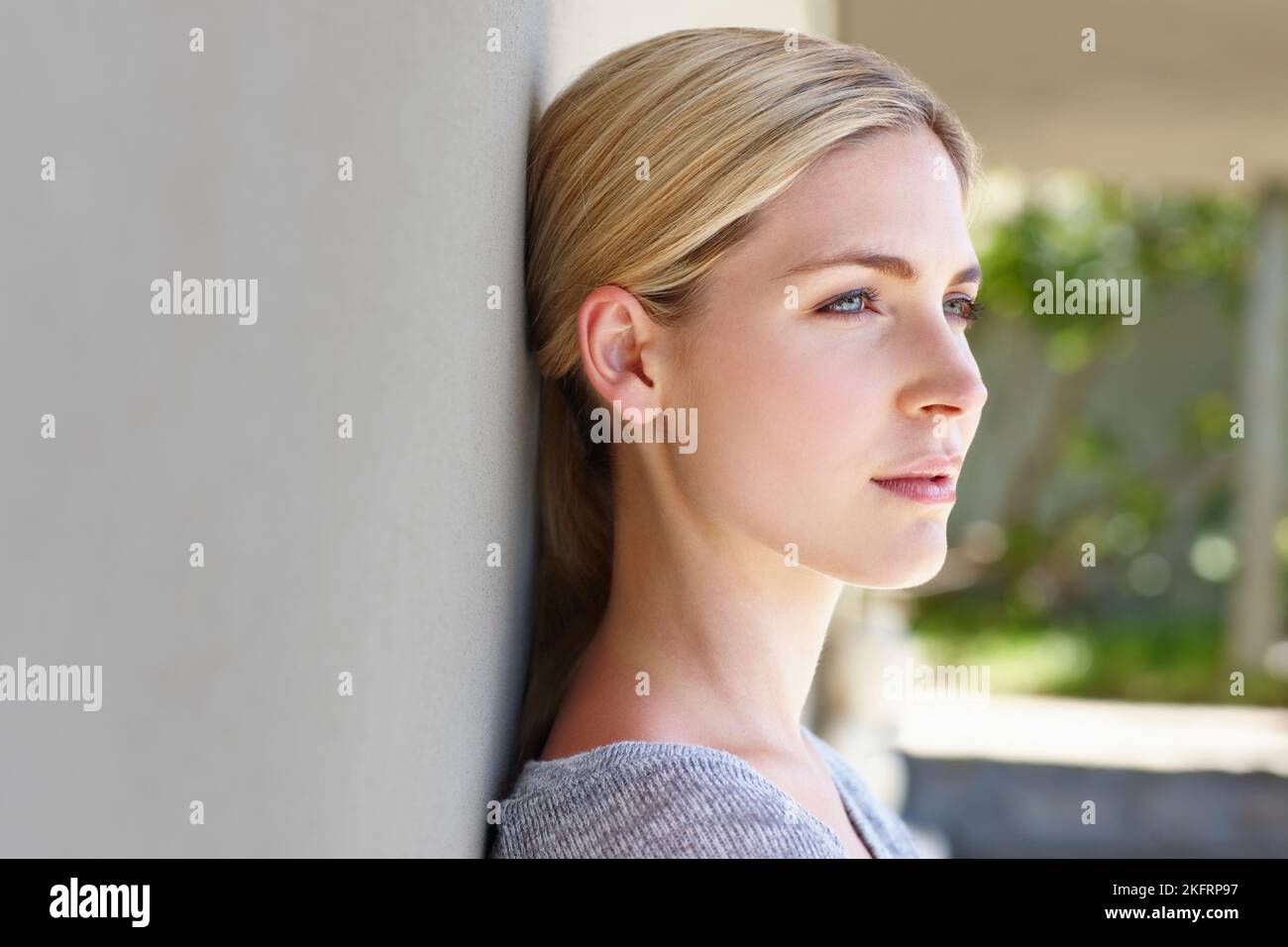 I should give my thoughts a voice. a beautiful young woman leaning ...