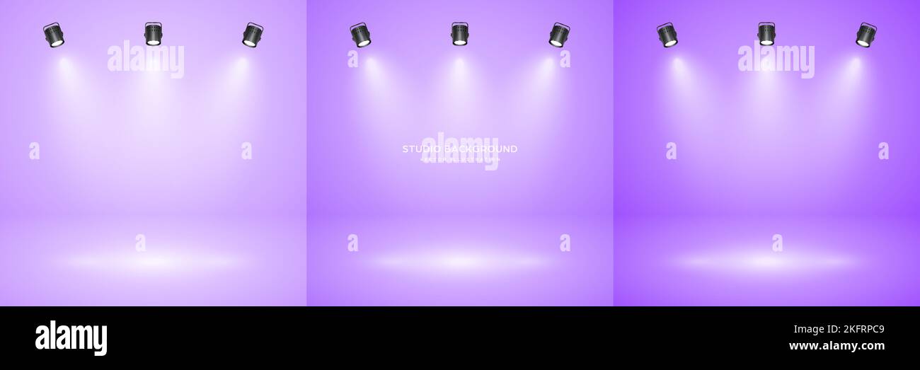 Empty violet studio abstract backgrounds with spotlight effect. Product ...