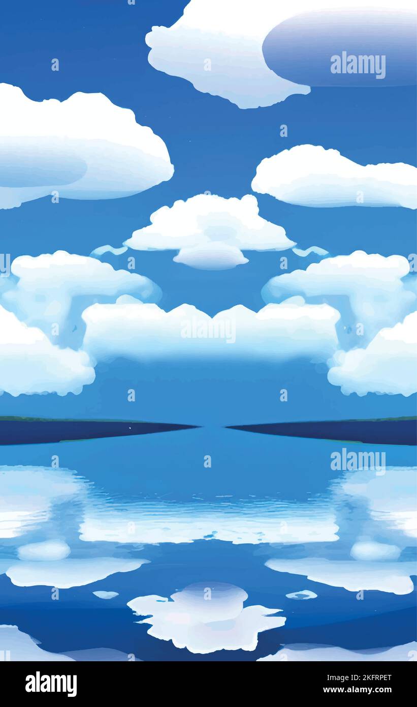 Blue reflection in pond Stock Vector Images - Alamy