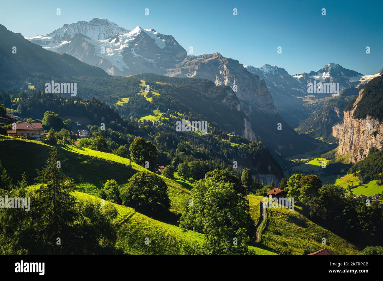 One of the most beautiful and famous alpine valley with high waterfalls ...
