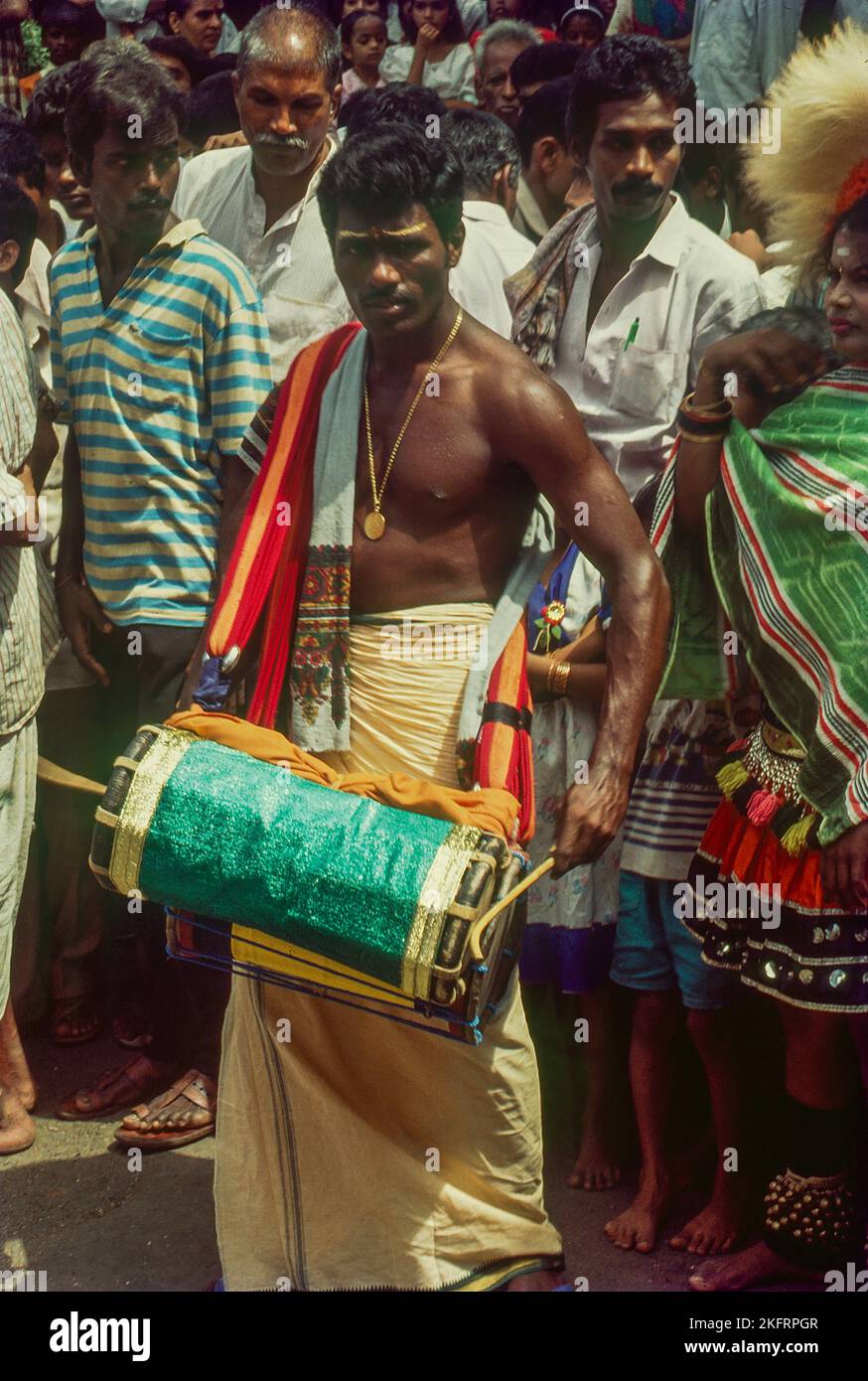 South Indian Adi Dravidian musician performing in Ganesh procession in ...