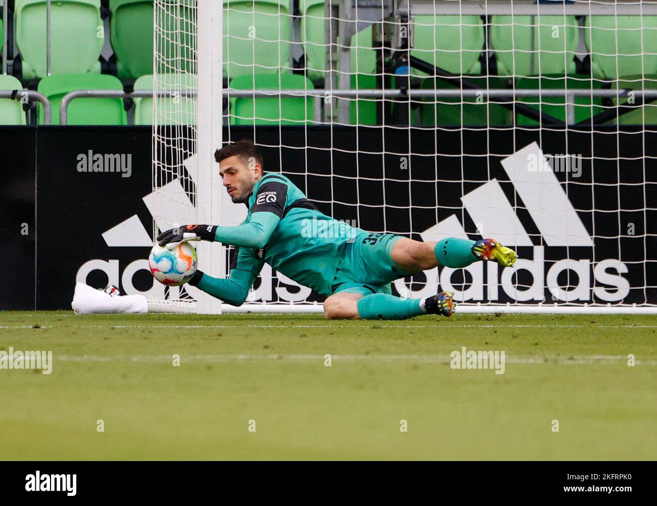 November 19, 2022: VfB Stuttgart goalkeeper Fabian Bredlow (33) makes a ...