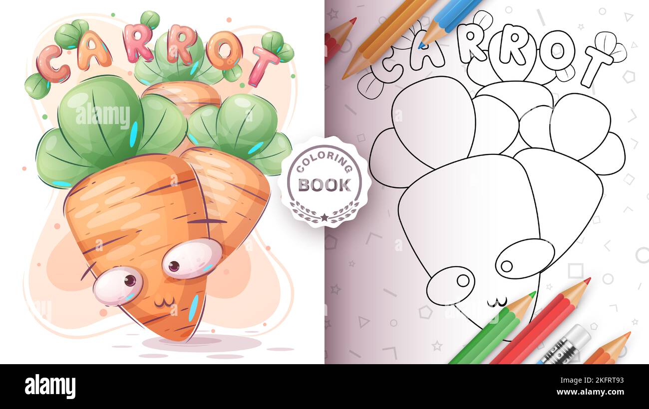 Cute carrot coloring page hi-res stock photography and images - Alamy