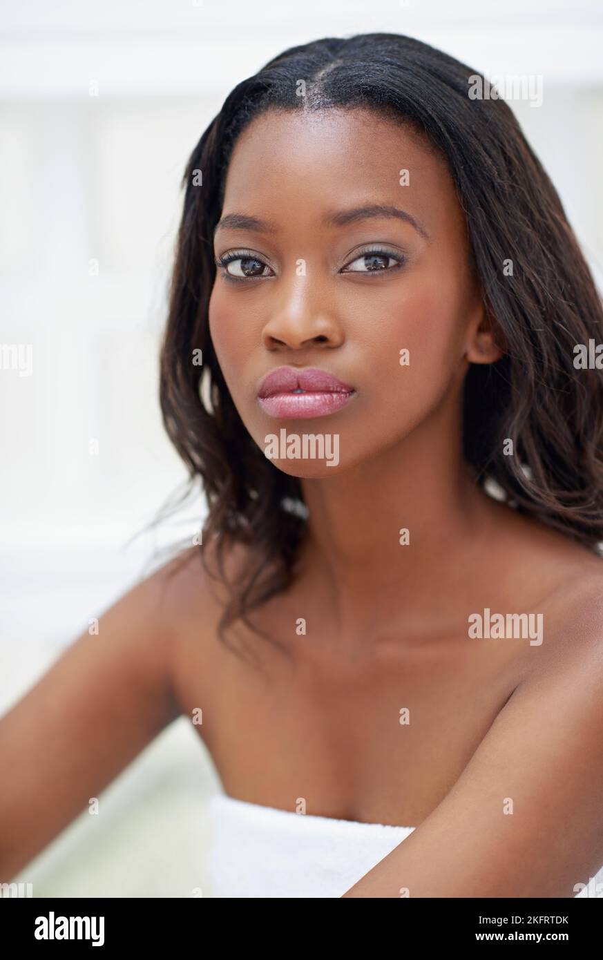 She uses only the best on her skin. A young woman during her daily ...