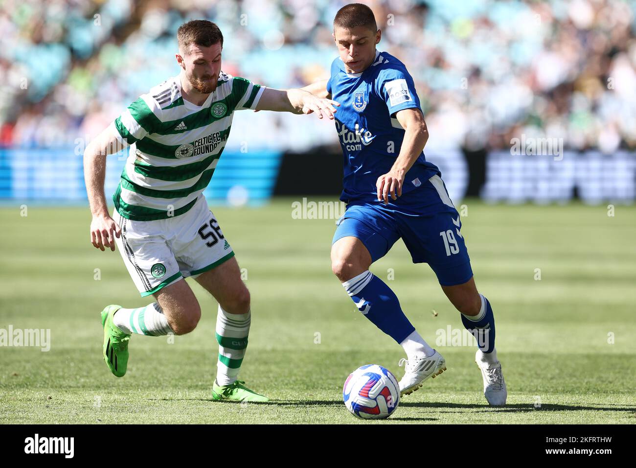 Sydney, Australia. 20th Nov, 2022. Vitalii Mykolenko of Everton is seen ...