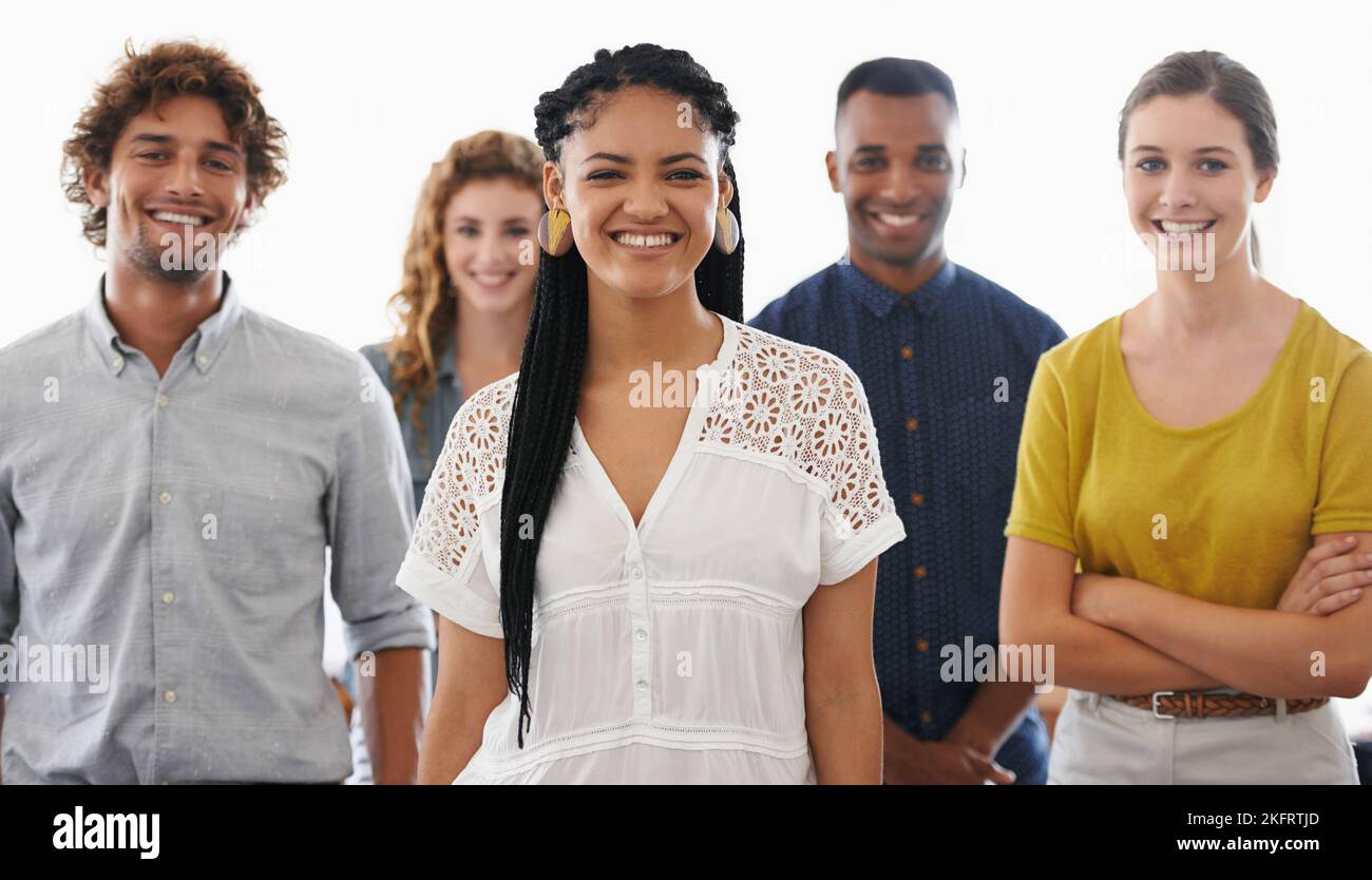 They create their future. Cropped portrait of a group of positive ...