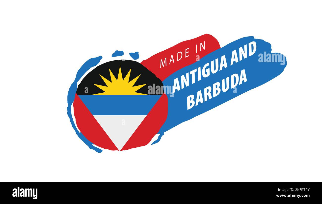 Antigua and Barbuda flag, vector illustration on a white background ...