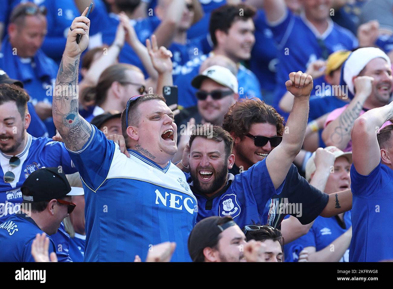 Everton fans celebrates during the Sydney Super Cup match Celtic vs ...