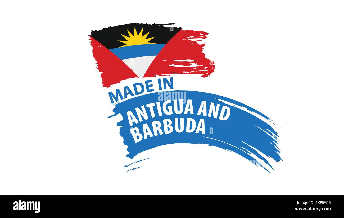 Antigua and Barbuda flag, vector illustration on a white background ...