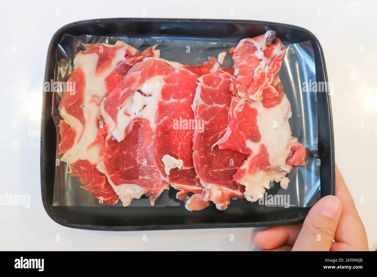 raw beef or sliced beef and pork or meat for cook Stock Photo - Alamy