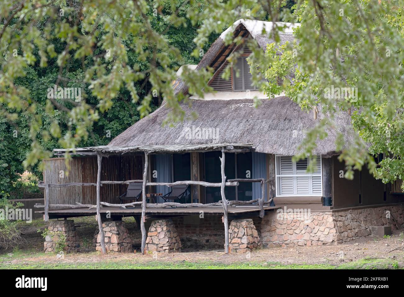 Lodge, Cottage in the bush, South Luangwa, Zambia, Africa Stock Photo ...