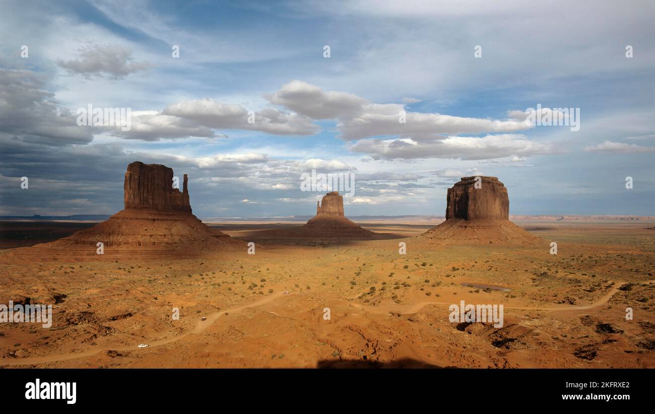 Monument Valley, overview of famous motif, Arizona, USA, North America ...