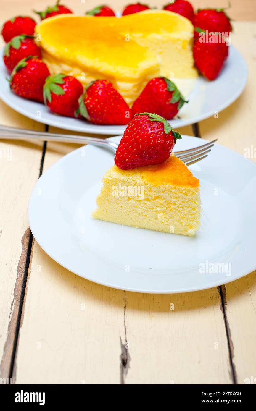 Heart shaped cheesecake with strawberryes ideal cake for valentine day ...