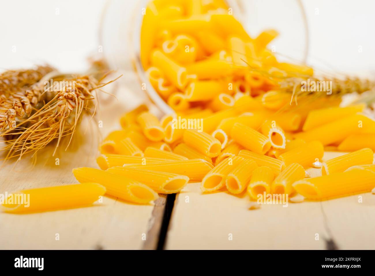 short Italian pasta penne with durum wheat grains Stock Photo - Alamy