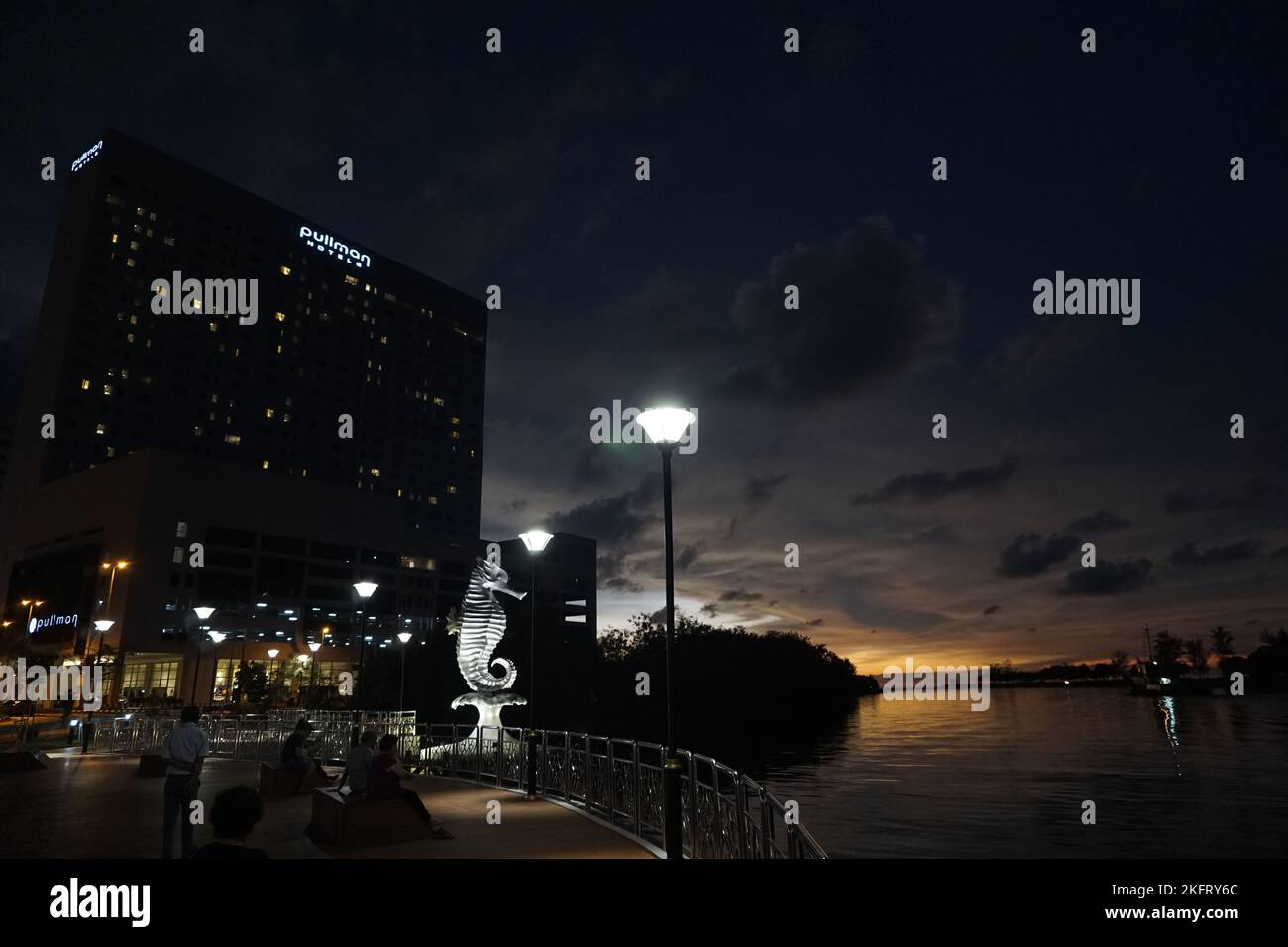 Miri waterfront in the evening Stock Photo - Alamy
