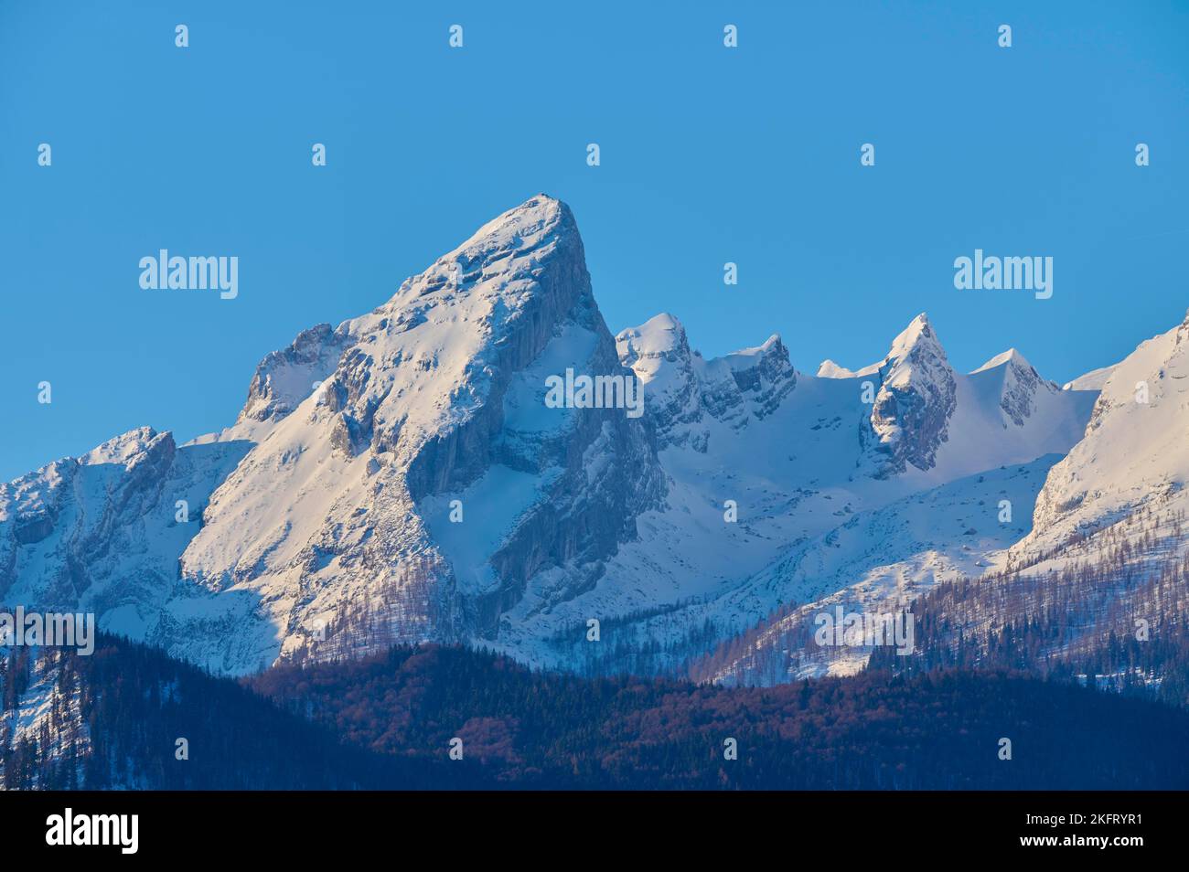 Watzmann massif at sunrise in winter, Berchtesgaden, Berchtesgaden ...