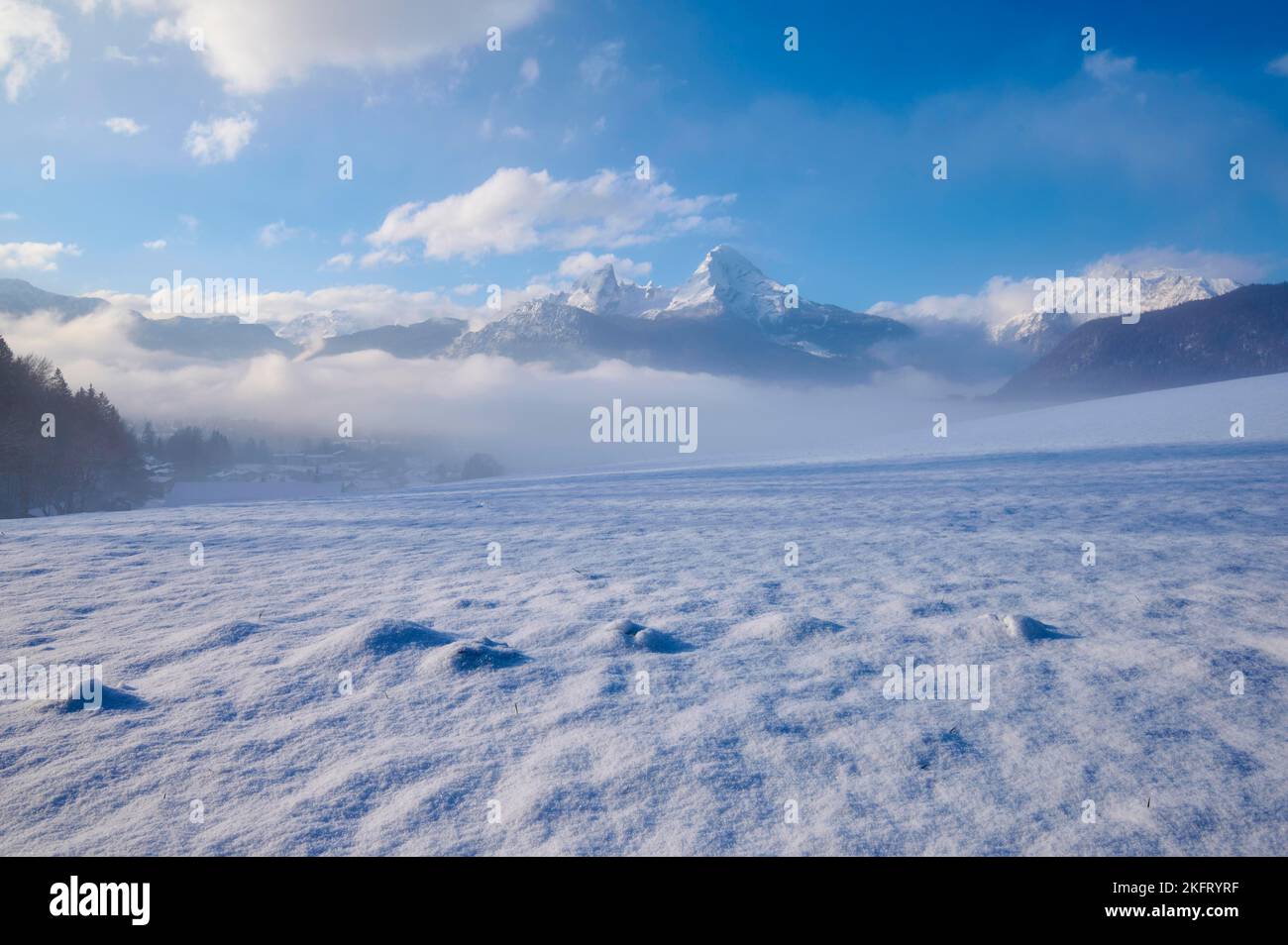 Watzmann massif in winter, Berchtesgaden, Berchtesgaden National Park ...