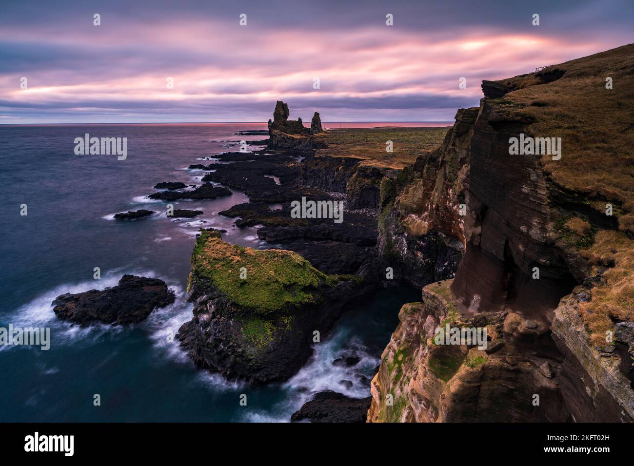 Basalt rock Londrangar, cliff, Hellnar, Snäfellsnes Peninsula, West ...
