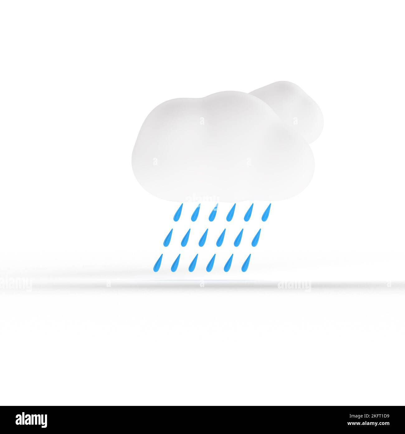 A 3D illustration of a raining cloud as a concept of weather forecast ...