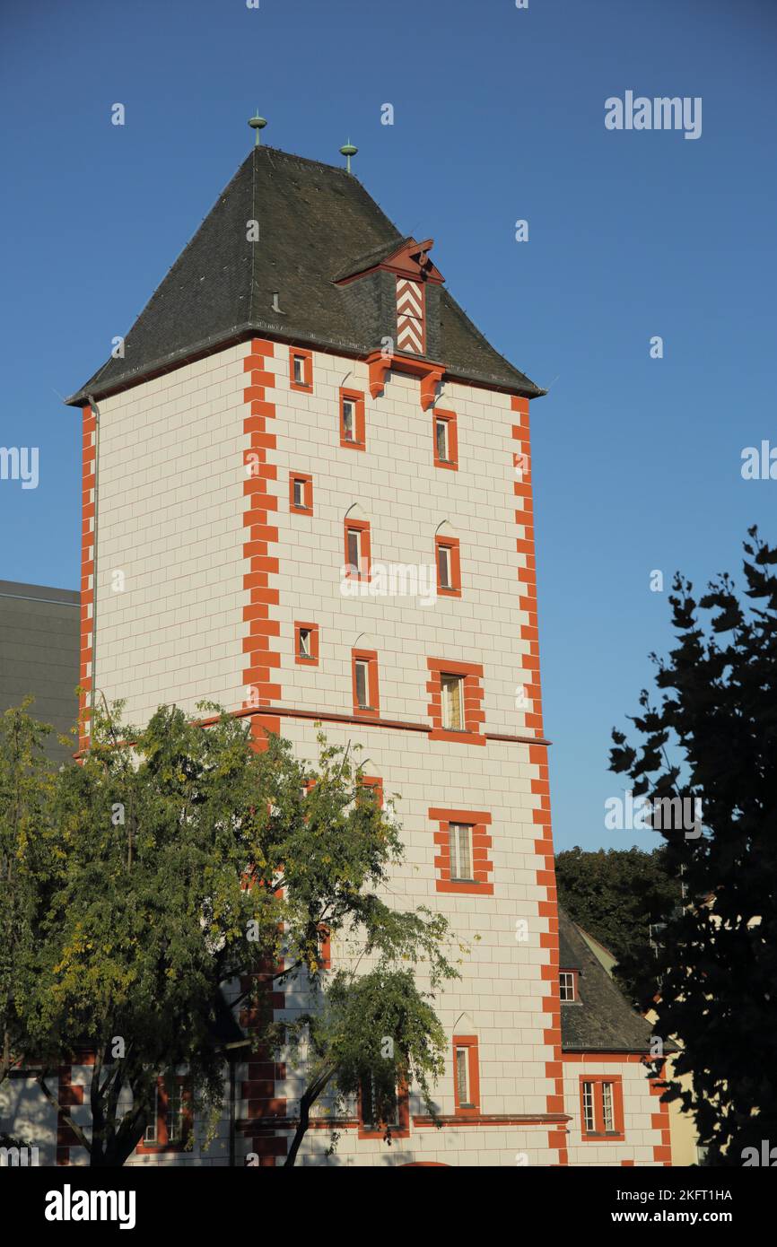 Historic Iron Tower, Tower, Old Town, Mainz, Rhine-Hesse region ...