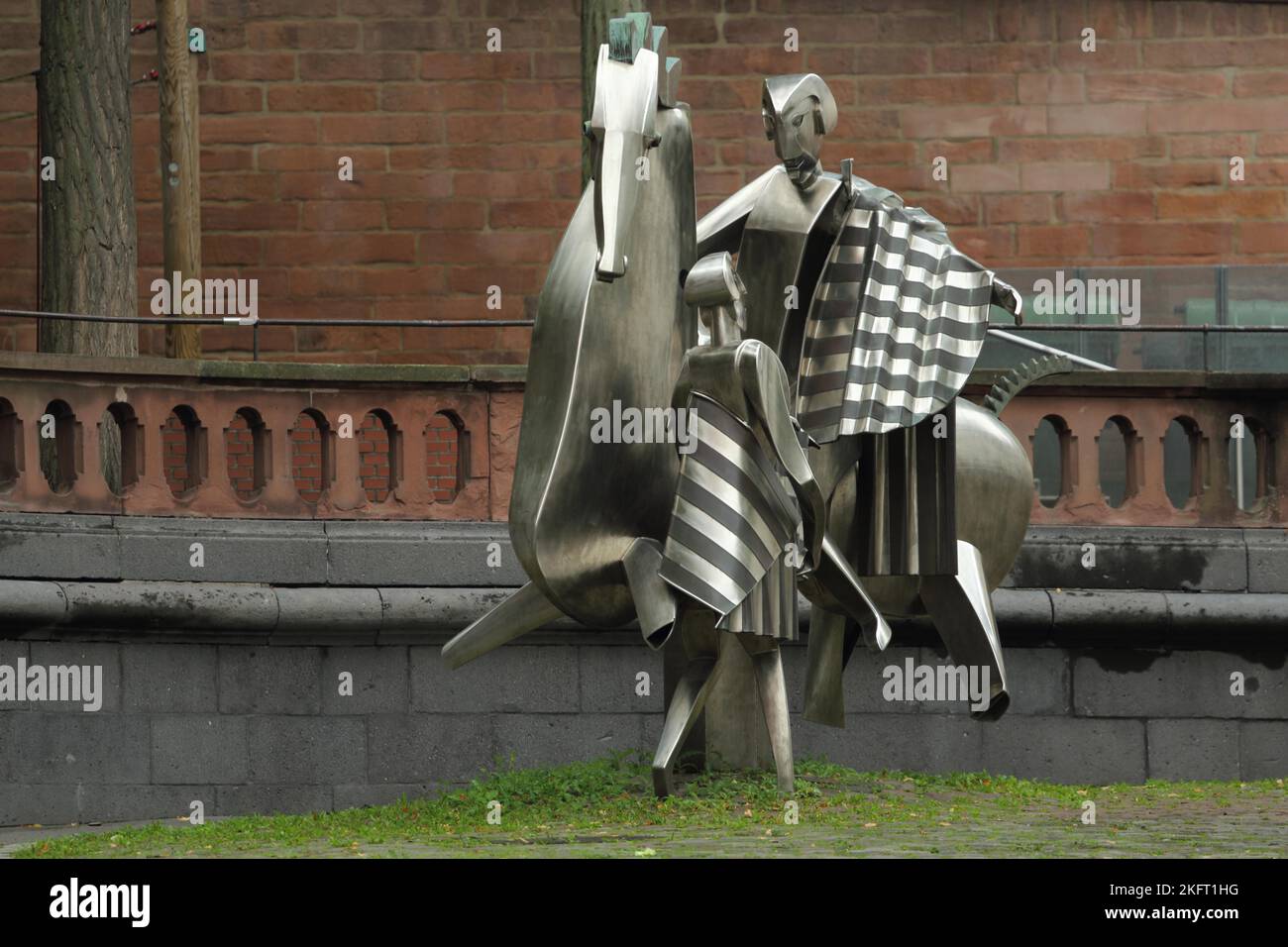 Sculpture Saint Martin and Beggar by Albert Sous 1997, Saint, stainless ...