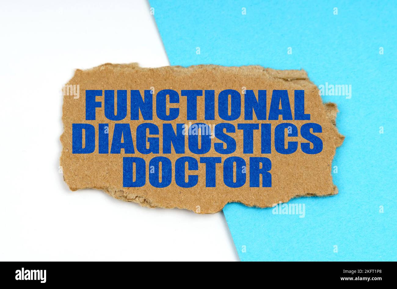 Medicine and health concept. On a blue and white background lies a piece of cardboard with the ...