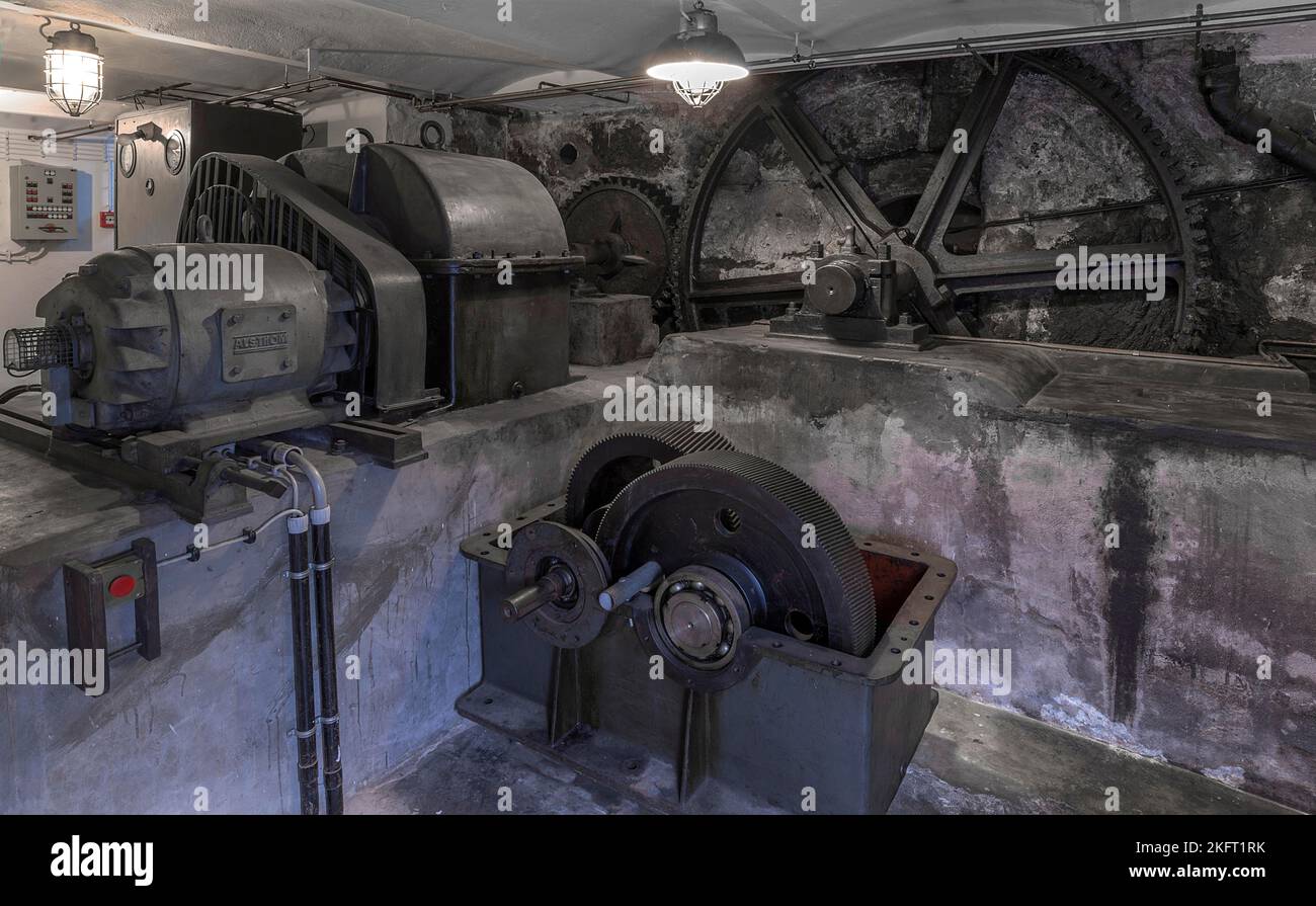 Generator in the historic electric power plant, Industrial Museum, Lauf ...